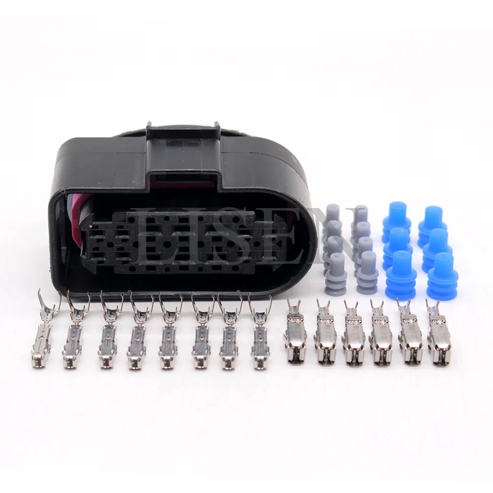 10-Sets-Of-3C0973737-14-Way-1-5-2-8-Series-Black-Waterproof-Female-Plug ...