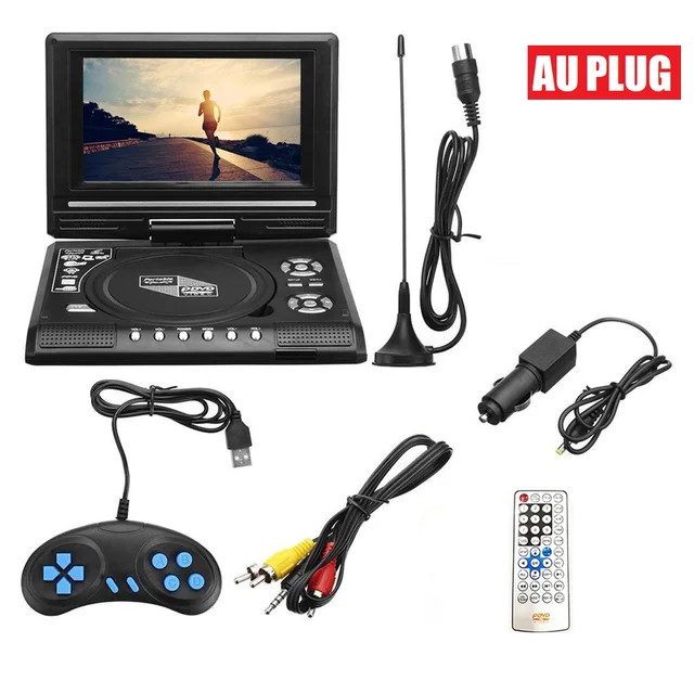7.8 Inch TV Home Car DVD Player 16:9 Widescreen Portable 800mAH VCD CD ...