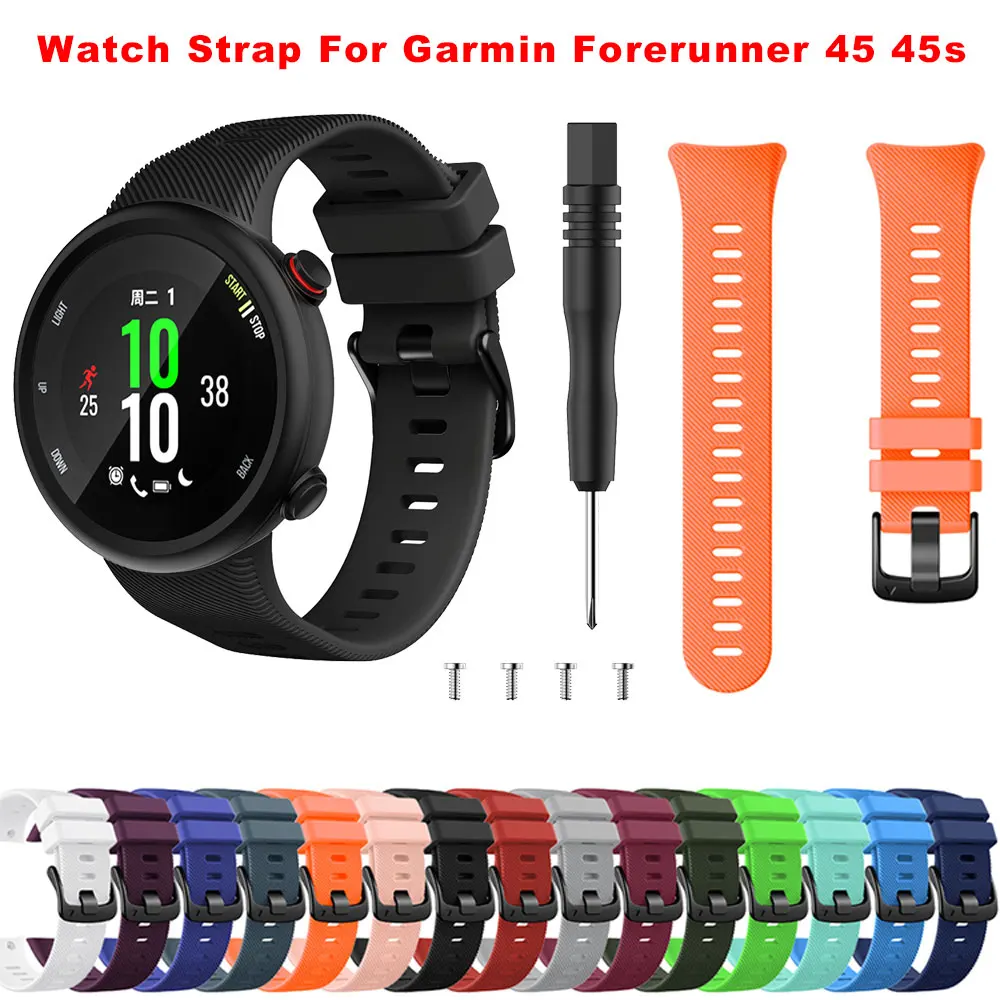 Wristband-Band-Strap-For-Garmin-Forerunner-45-45S-Swim-2-Silicone ...