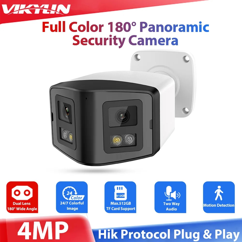 Vikylin-180-Panoramic-Security-Camera-Full-Color-4MP-Dual-Lens-4MM-IP ...