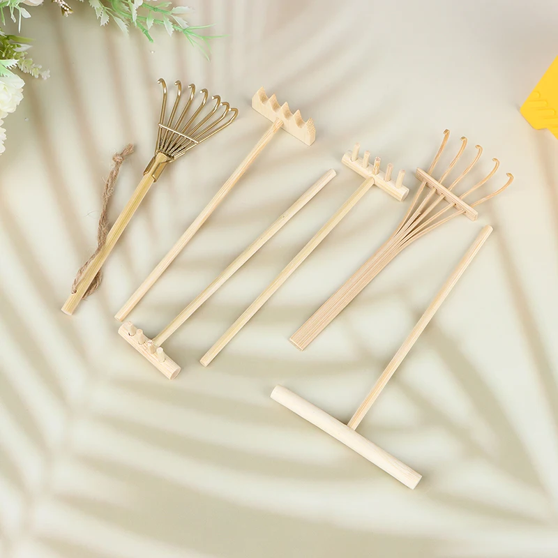 1-12-Dollhouse-Bamboo-Zen-Rake-Model-Dolls-House-Mini-Garden-Tools ...