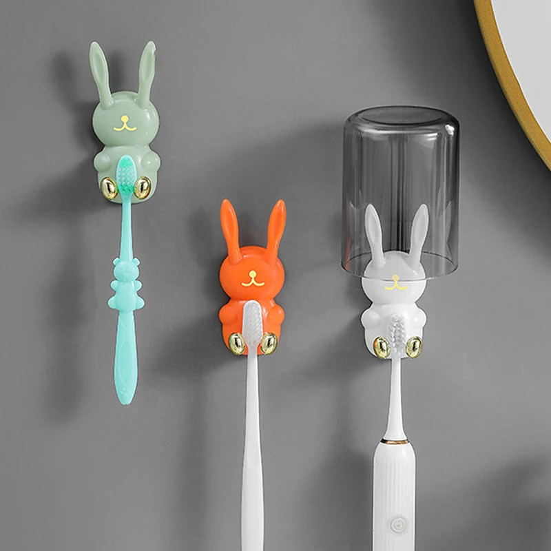 Cute-Rabbit-Toothbrush-Holder-Punch-free-Toothbrush-Shelving-Strong ...