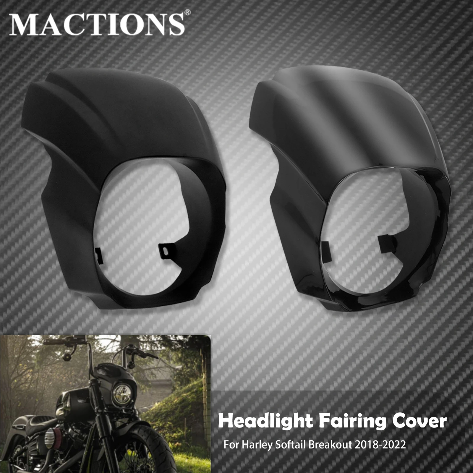 Motorcycle-Black-ABS-Front-Headlight-Fairing-Cover-For-Harley-Softail ...