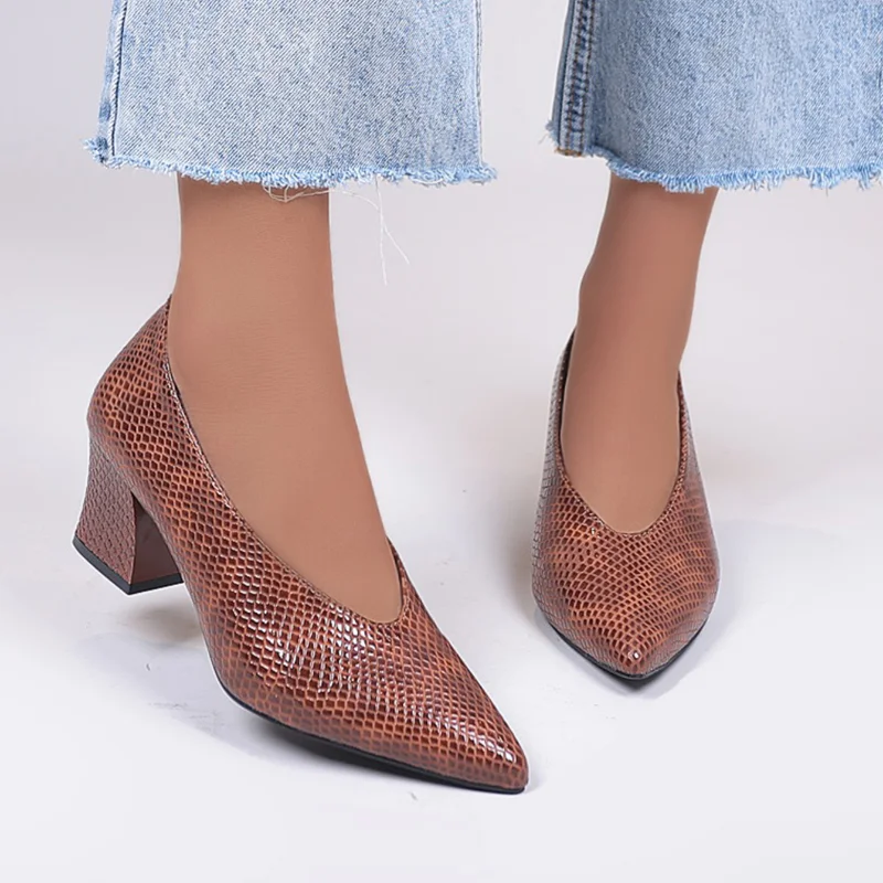 2023-New-Pointed-V-neck-Patent-Leather-Single-Women-s-Shoes-High-Heels ...