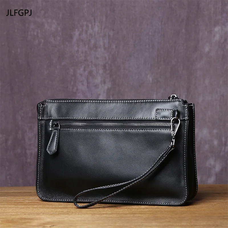 Original-Genuine-Leather-Zippered-Hand-Bag-For-Men-With-Large-Capacity ...
