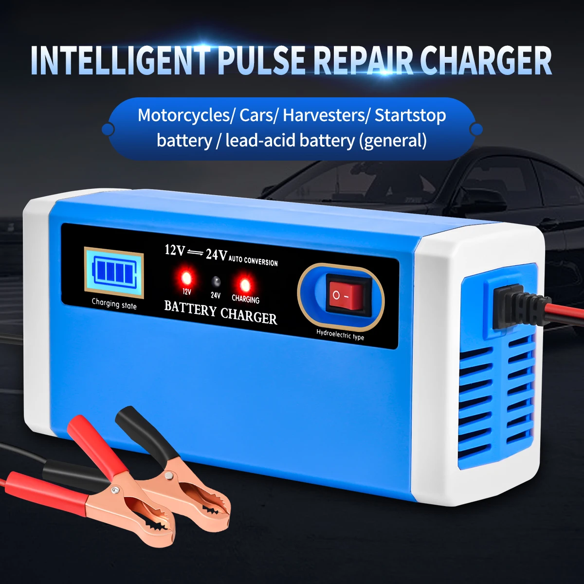 12V-5a-24V-10a-Car-Battery-Charger-Intelligent-Pulse-Repair-LCD-Display ...