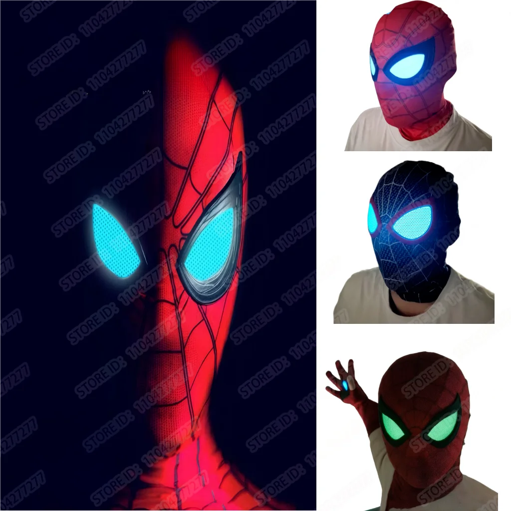 Luminescence Spiderman Mask Superhero Miles Morales Spiderman Adult Kid ...