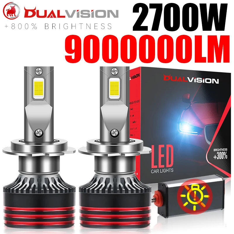 Dualvision M8PRO H7 Led H4 H3 H1 2700W 9000000LM H8 H11 9005 HB3 9006 ...