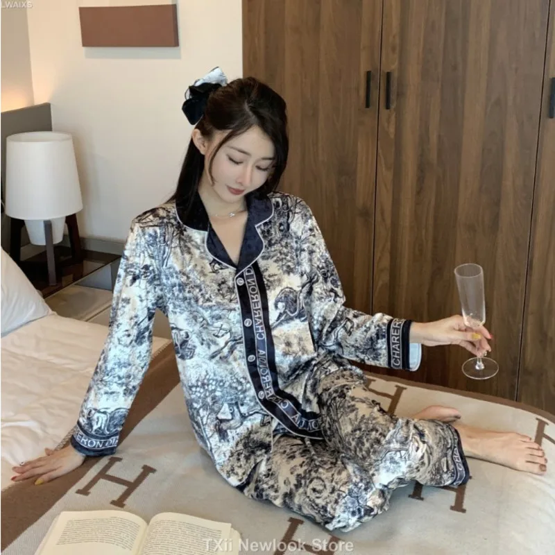 Autumn-and-Winter-Ladies-Faux-Gold-Velvet-Elegant-Pyjama-Sets-Sexy ...