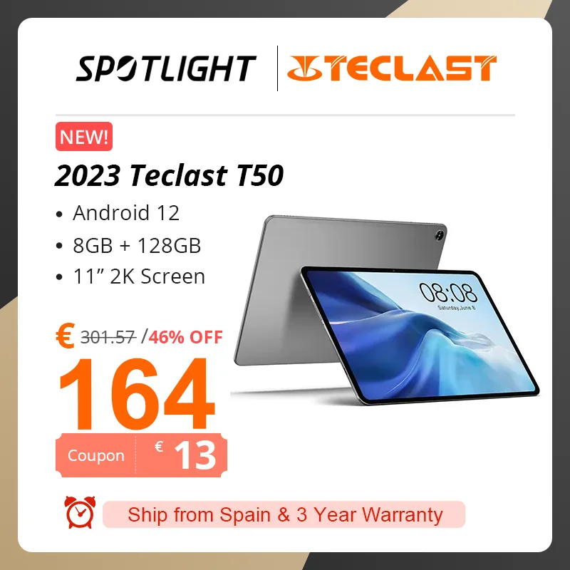 2023 TECLAST T50 11 Zoll TDDI Anroid 12 Tablet 2000x1200 2K 18W PD Schnellladung 7500mAh 8GB RAM ...
