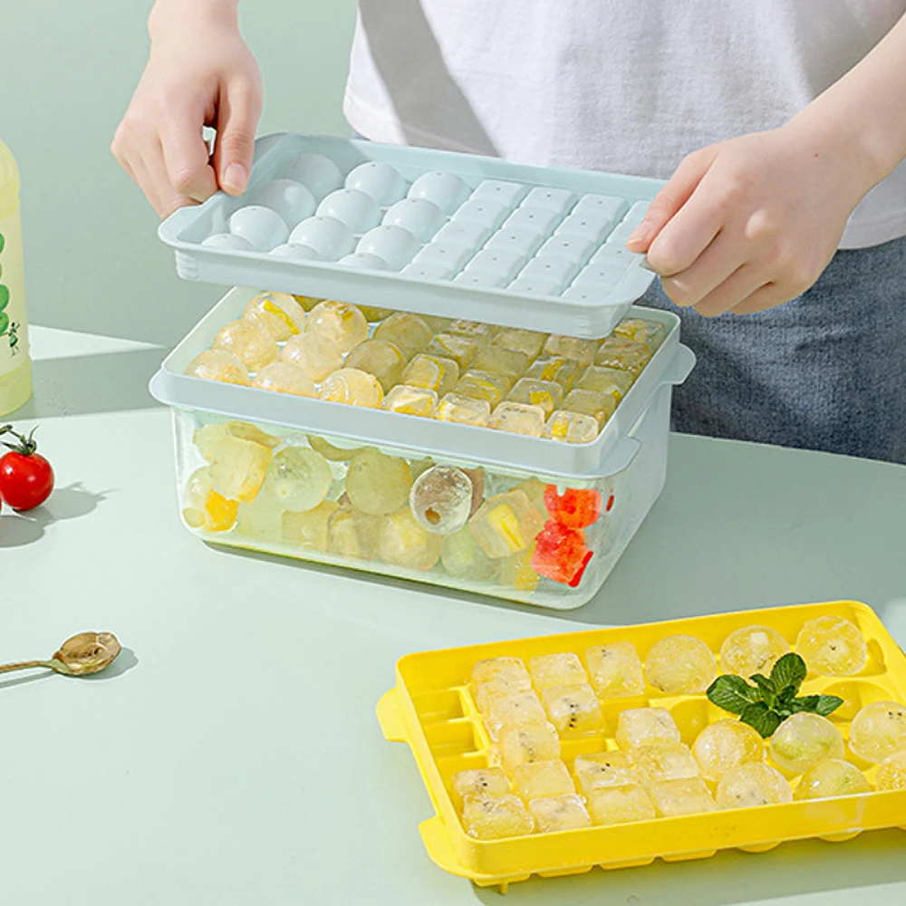 Ice Cube Tray with Lid Ice Mold Ice Cube Ice Ball Storage Container Box ...