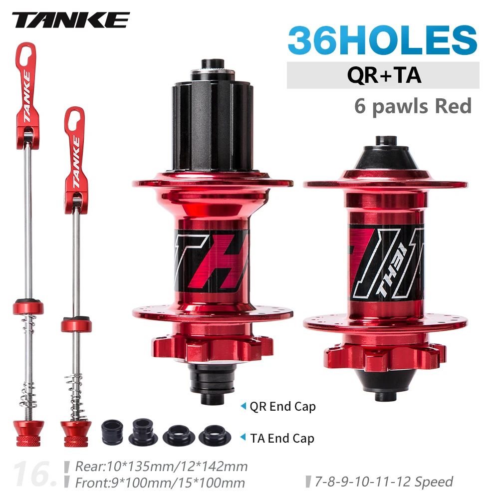 Tanke-Aluminum-Alloy-MTB-Bike-Bearing-Hubs-36-Buracos-6-Pawls-Cassette ...