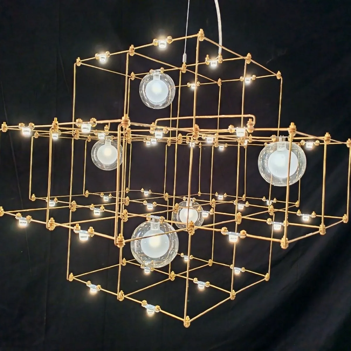 Minimalist-cubic-chandelier-shop-commercial-creative-sky-star-lighting ...