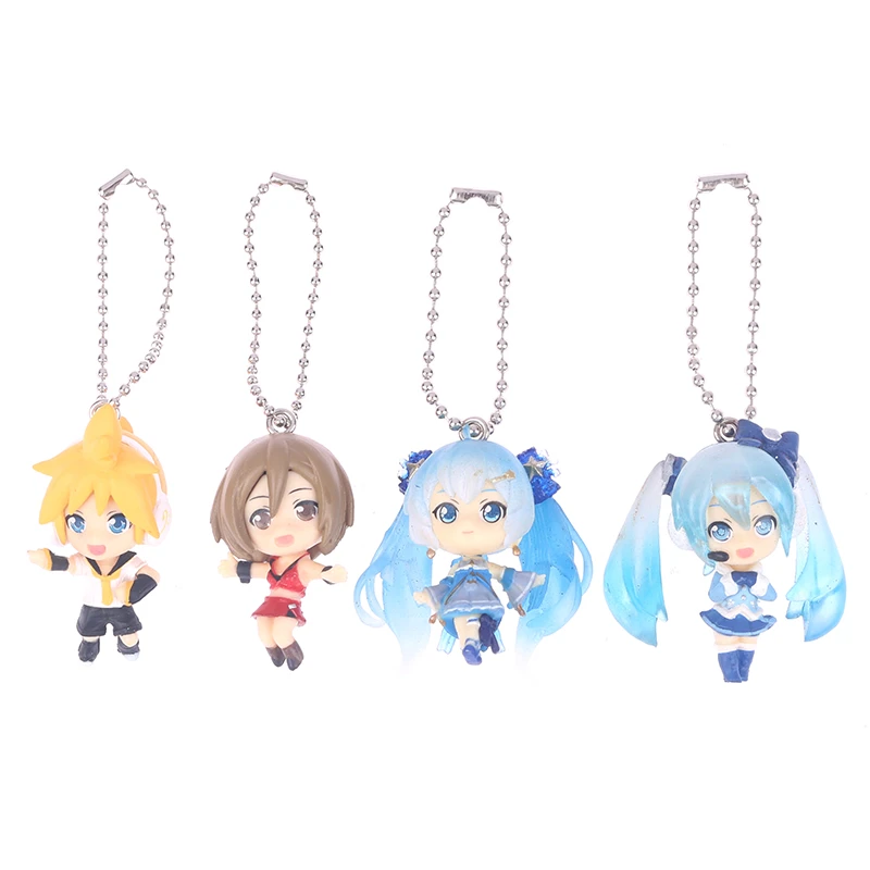 1Pcs 4cm Kawaii Hatsune Miku Keychain Keyring PVC Anime Figure Super ...