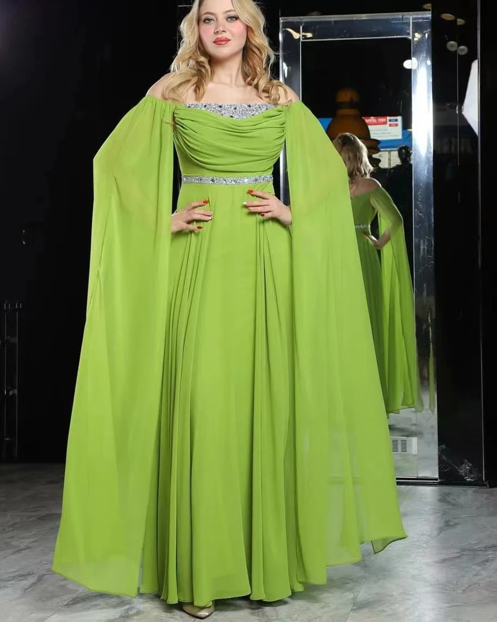 Fashionvane South African Dubai Prom Dresses Beaded Bateau Neck Evening ...