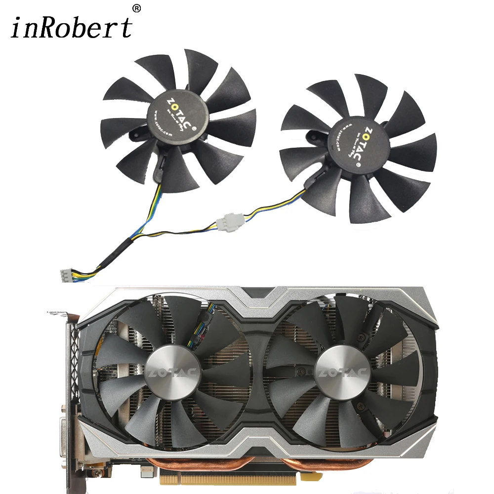 Ventilador de refrigeración para tarjeta gráfica ZOTAC GTX1060, Enfriador de 4 pines de 85mm ...