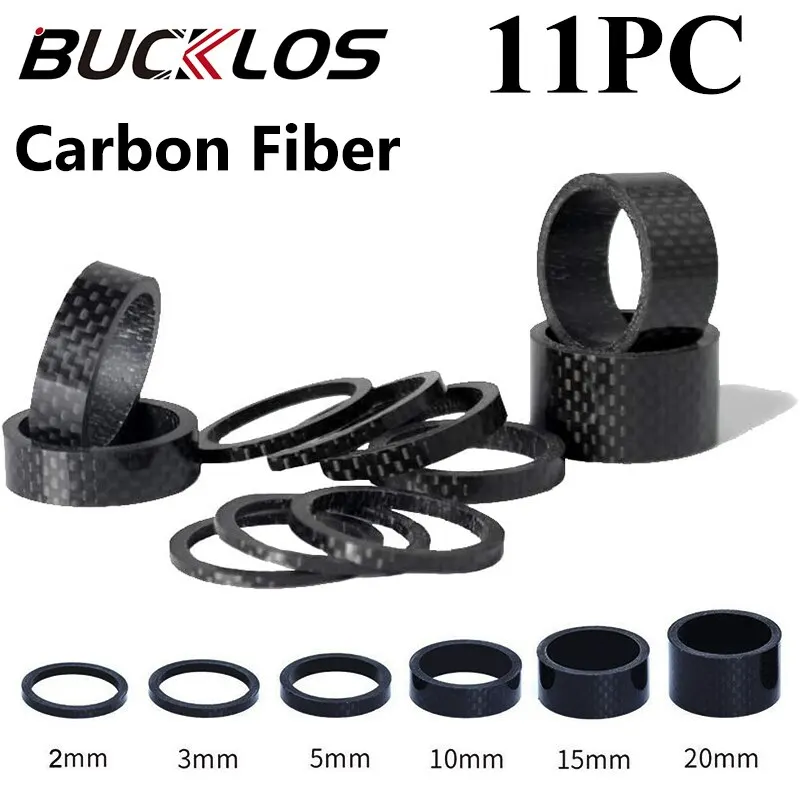 11PCS-Bicycle-Carbon-Fiber-Spacer-2-3-5-10-15-20mm-MTB-Headset-Washer ...