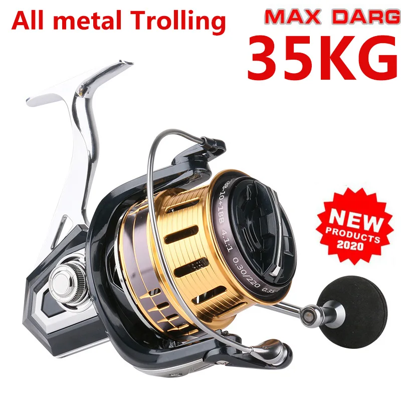 8000 12000 Trolling Fishing Reel metal Cup One Way Bearing Balls Max ...