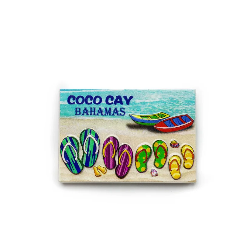 Bahama Coco Island Beach Sandals 3D Cultural Creative Travel Souvenir ...