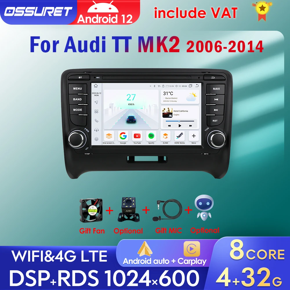 wireless-Carplay-Android-Auto-Radio-for-Audi-TT-MK2-2006-2014-Car ...