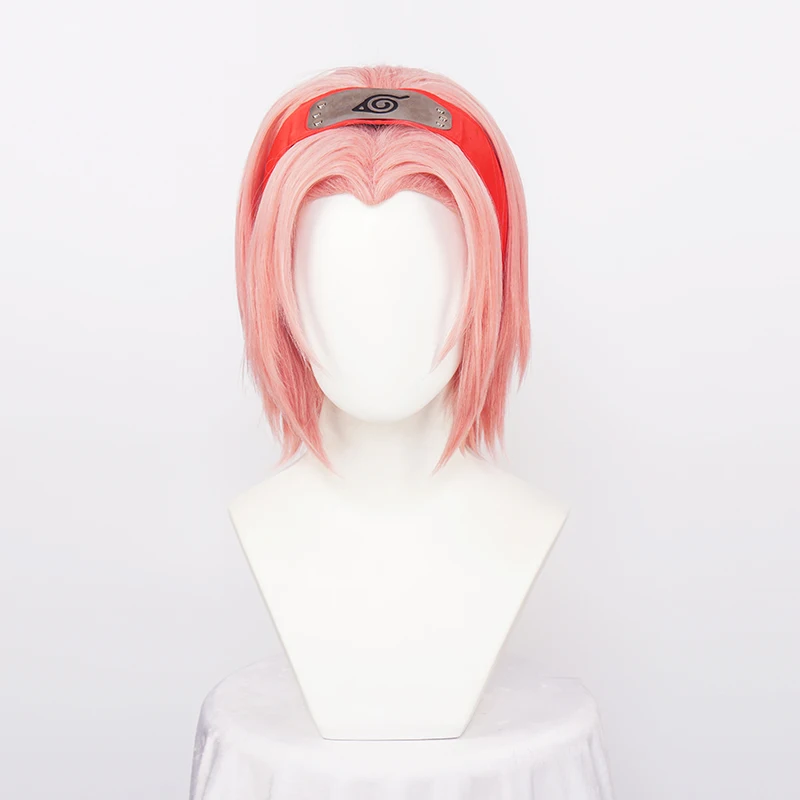 Cosplay de Anime sintético para niña, peluca Rosa Haruno Sakura, pelo ...
