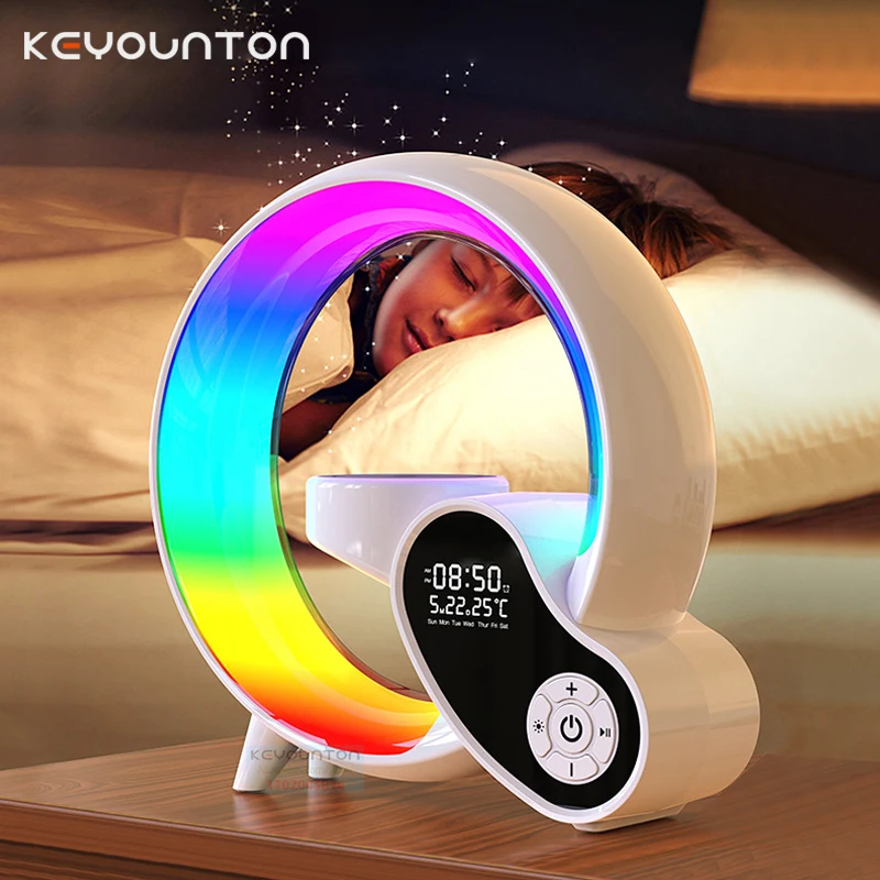 Q-Wireless-Charger-Colorful-Atmosphere-Lights-Bluetooth-Speaker-Control ...