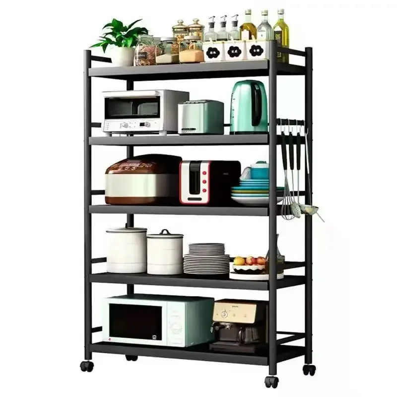 New-Black-Kitchen-Shelf-Floor-Three-Layer-Household-Modern-and-Simple ...