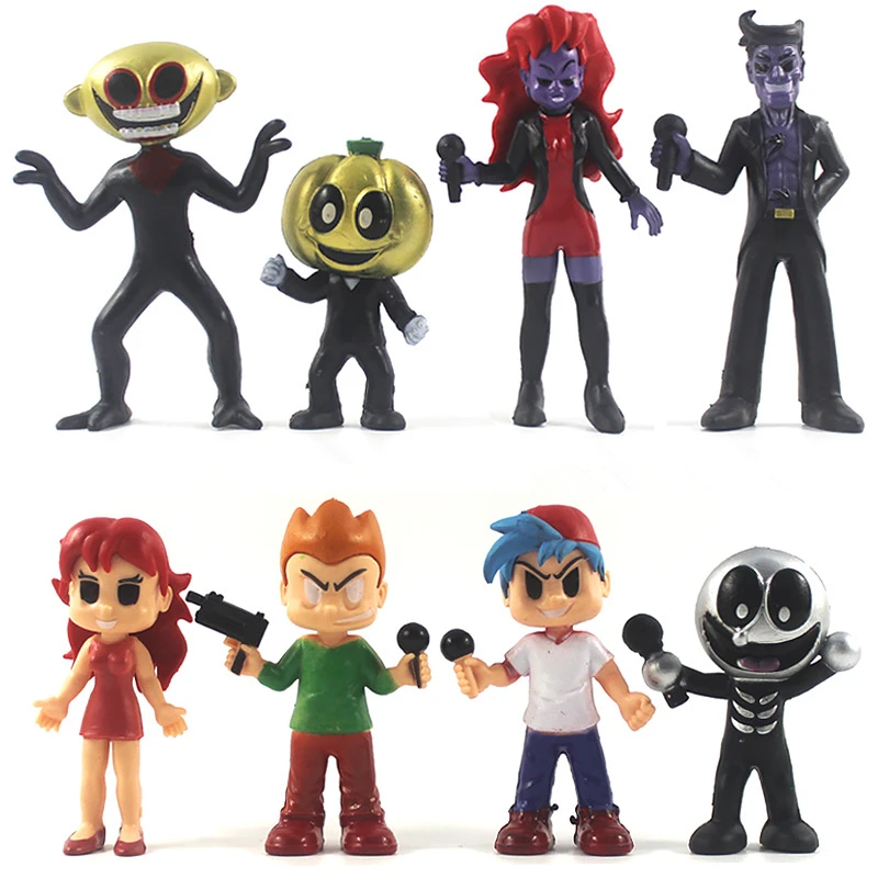 8Pcs-Set-Cartoon-Anime-Horror-Game-Friday-Night-Funkin-Action-Figures ...
