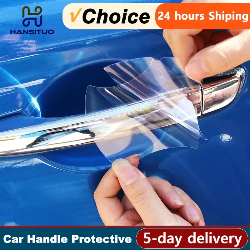 5PCS Car Handle Protective Film Transparent Car Door Stickers On Car ...