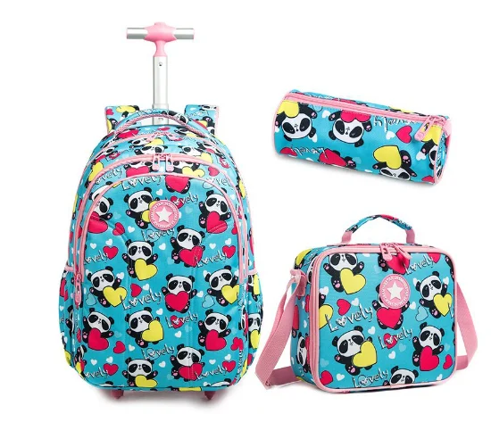 School Trolley Backpack bag with lunch bag pen bag school trolley bag ...