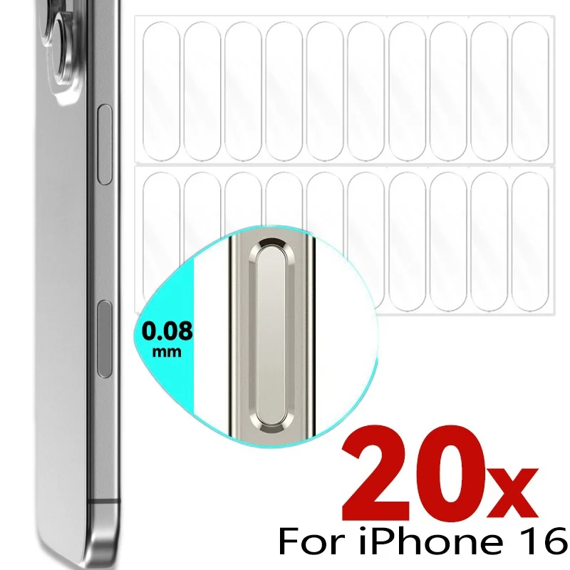 10/20PCS IP16 Transparent Camera Button Stickers for IPhone 16 Pro Max ...