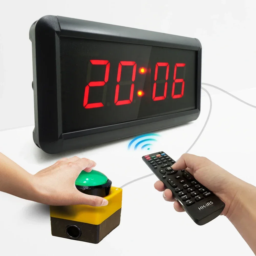 4-digit LED Countdown Clock Stopwatch with Remote Control, School Rush ...