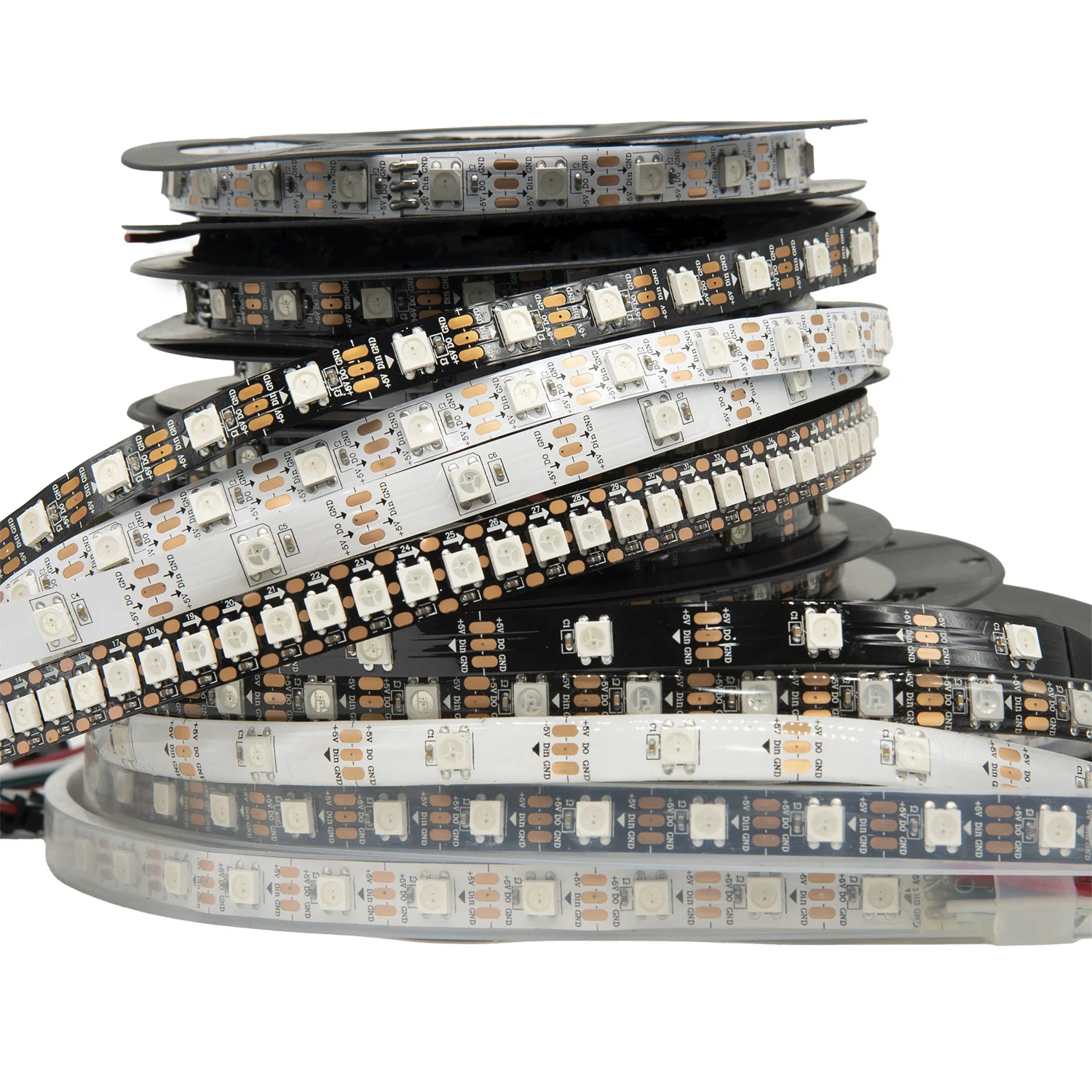 1m-2m-4m-5m-WS2812B-Led-Lights-WS2812-RGB-Led-Strip-Light-Individually ...