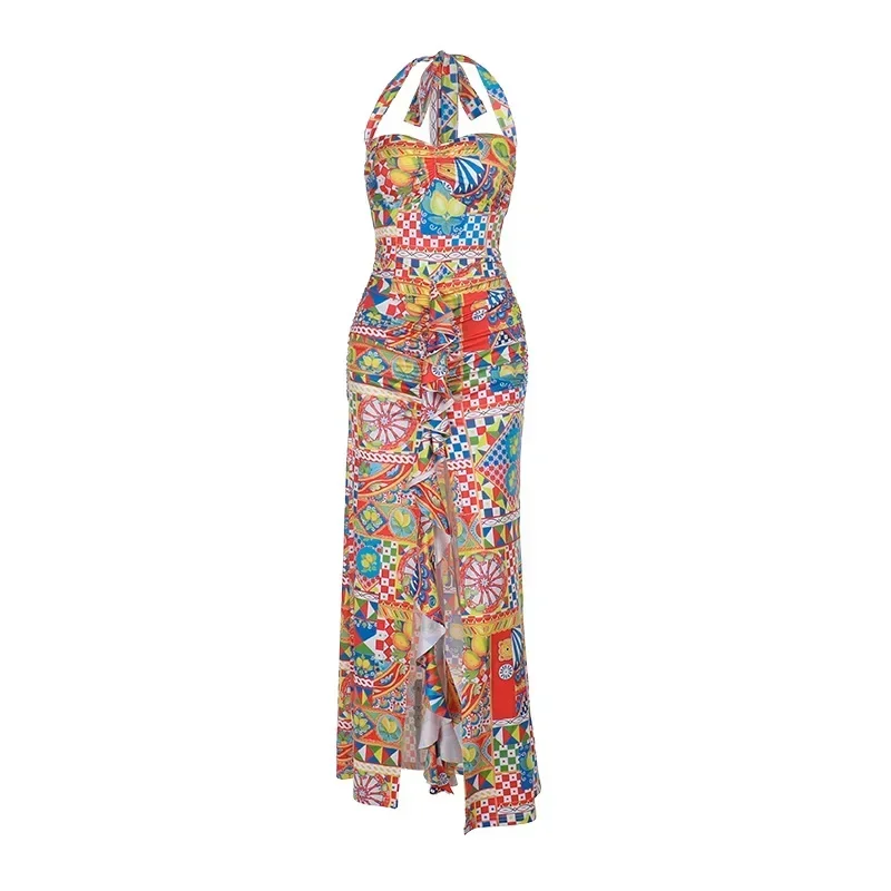 Hot design summer print beach long dress woman - AliExpress 200000345