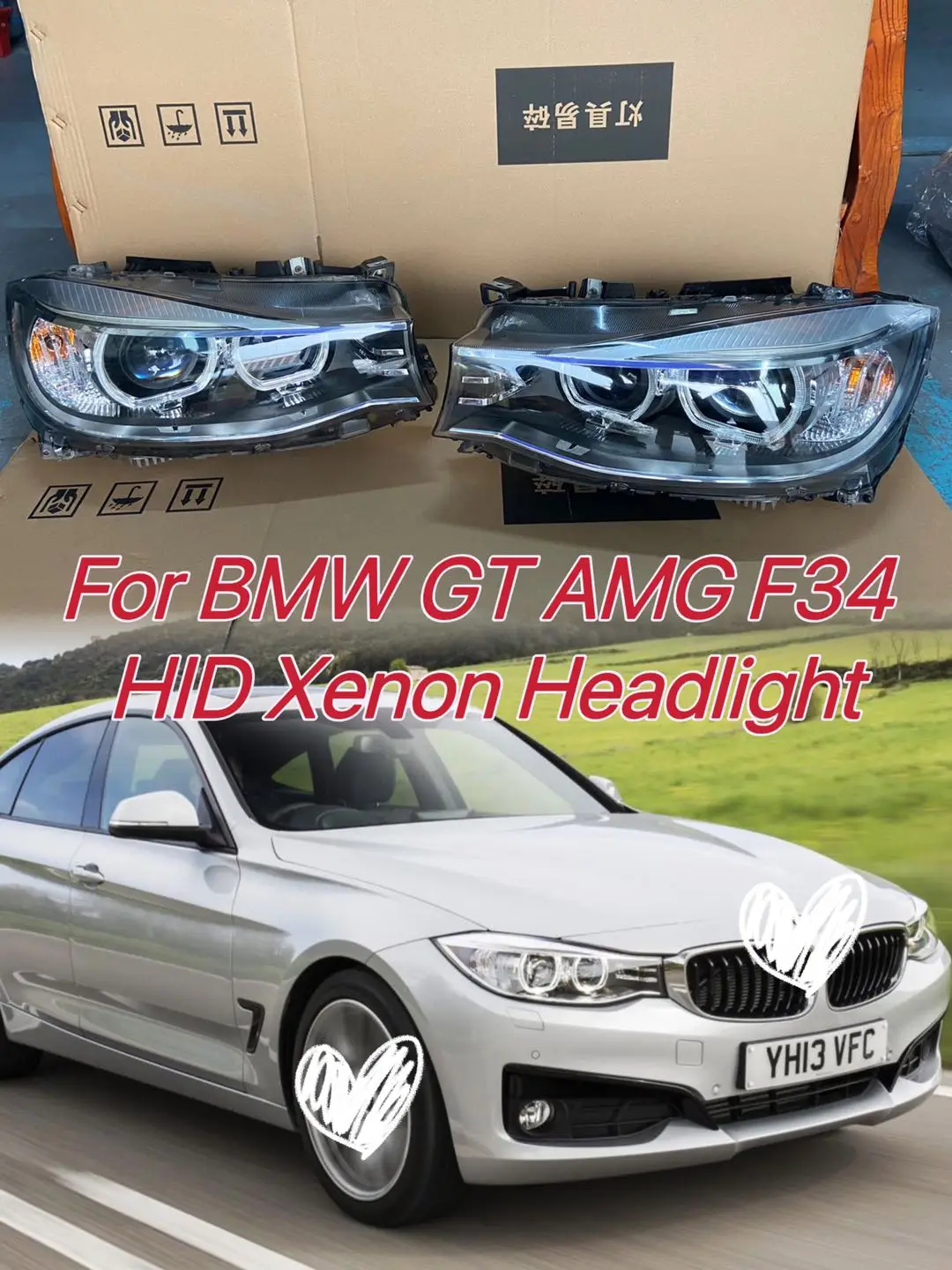 For-BMW-F34-GET-HID-Xenon-headlight-Assembly-OE-Number-63117355555 ...