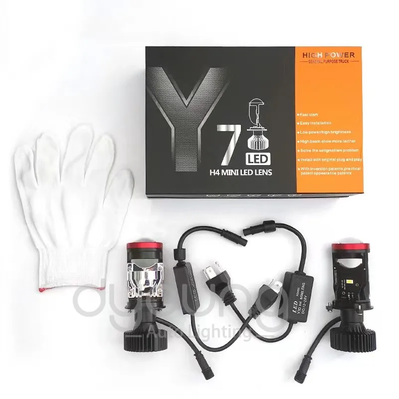 Super-Bright-Y6-Y7D-H4-LED-Headlights-Car-H4-Mini-Projector-Lens-6000k ...
