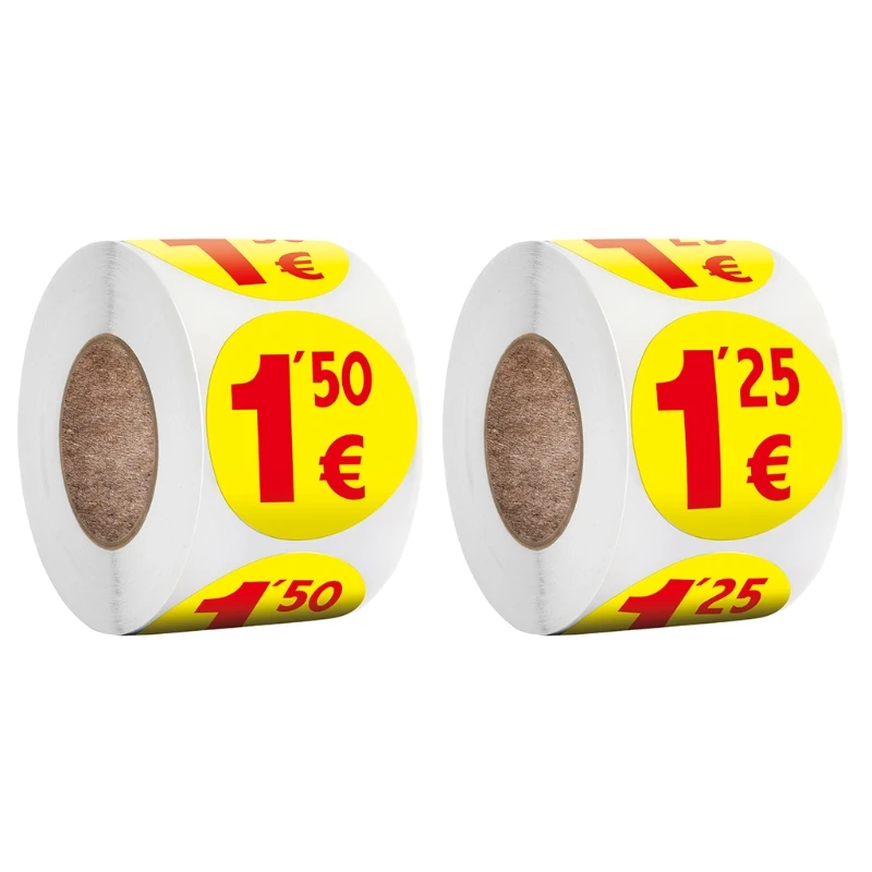 500pcs Garage Sale Rummage Price Sticker Labels 1.25/1.5 Euros Prices ...