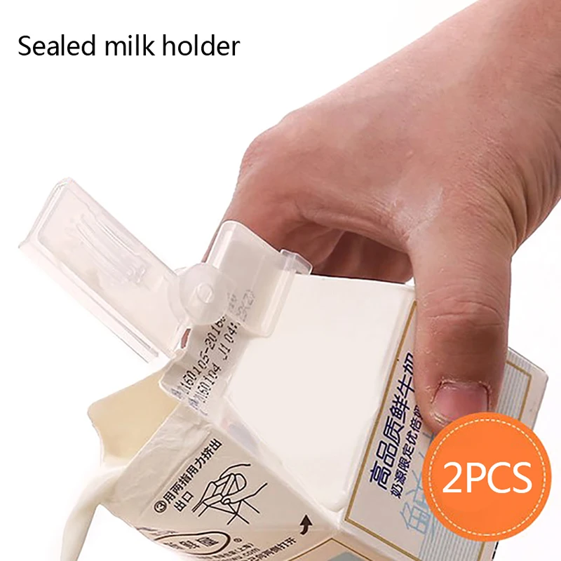 2PC Plastic Japan Style Milk Carton Sealing Clip Boxed Beverage Sealed ...