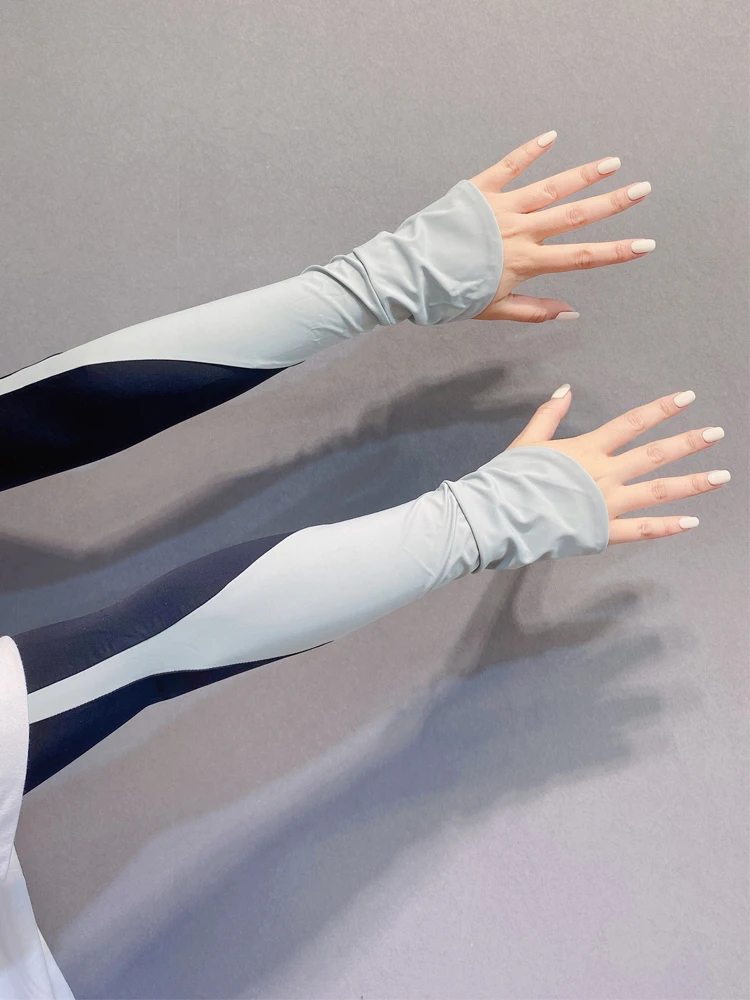 1 Pair Ice Silk Sun Protection Arm Covers Unisex Elbow Cover Outdoor ...