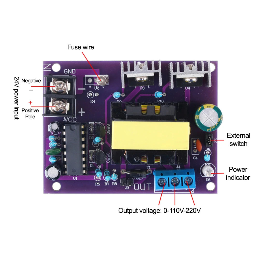 100W-DC-24V-a-AC-110V-220V-Power-Inverter-Step-Up-Booster-Convertidor ...