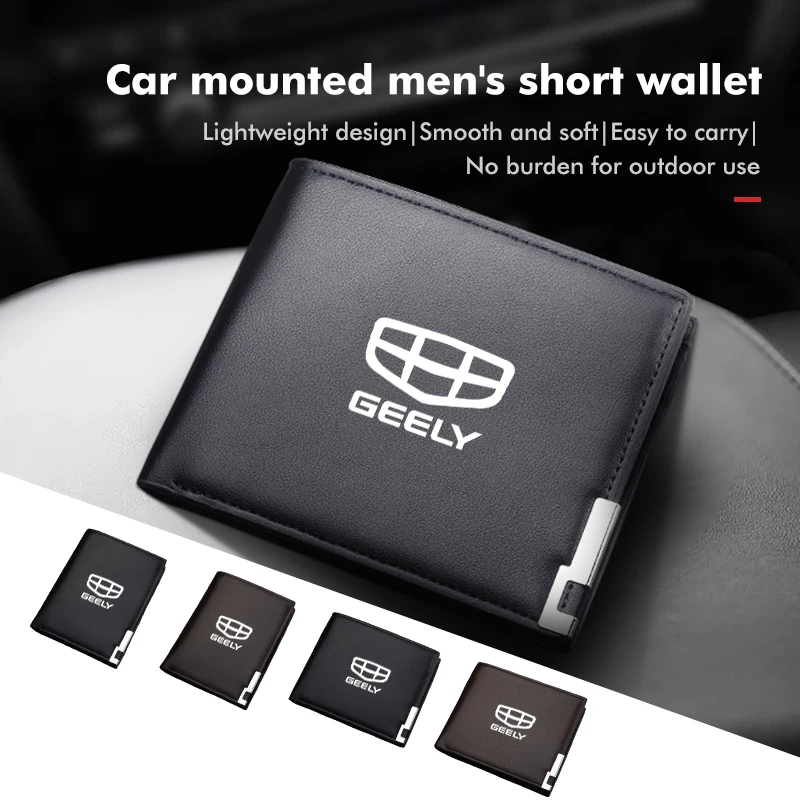 Leather-Car-Driver-License-Business-Card-Holder-Short-Wallet-For-Geely ...
