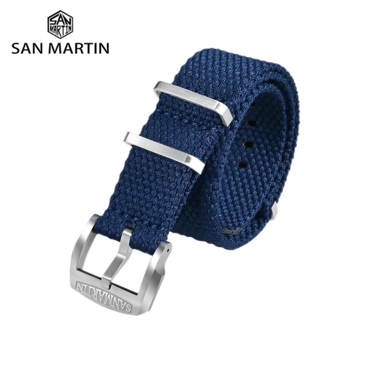 San Martin Braided Linen Watch Strap 22mm 20mm Paratrooper Watchband ...