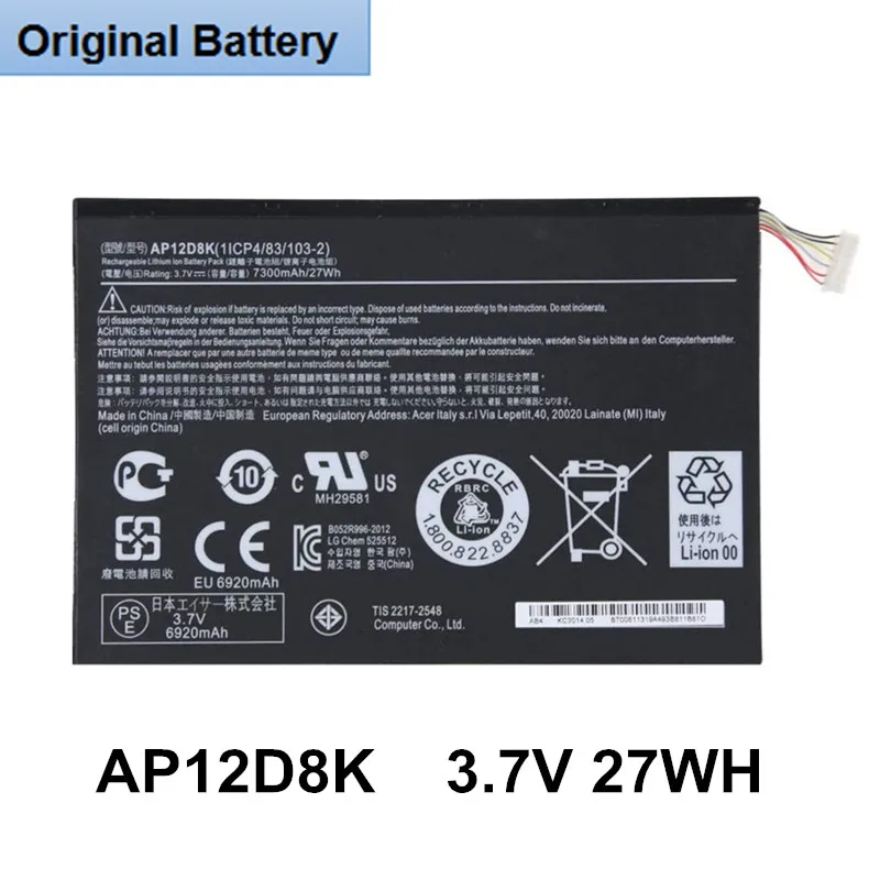 3Cell-New-Genuine-AP12D8K-OEM-Rechargeable-Tablet-Battery-For-Acer ...