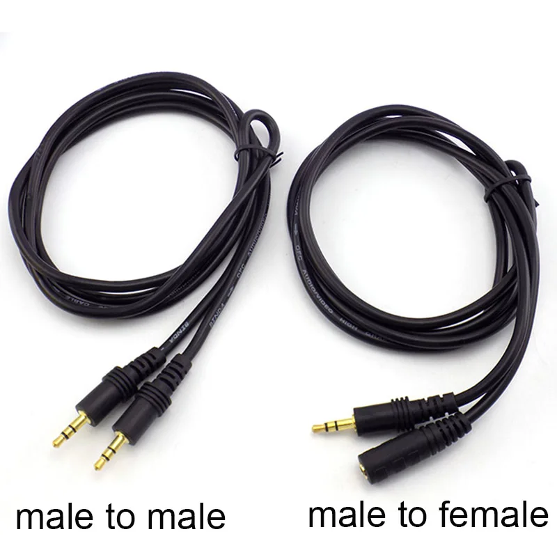 Male Female 3.5mm Jack Headphone Extension Cable Audio Stereo AUX ...