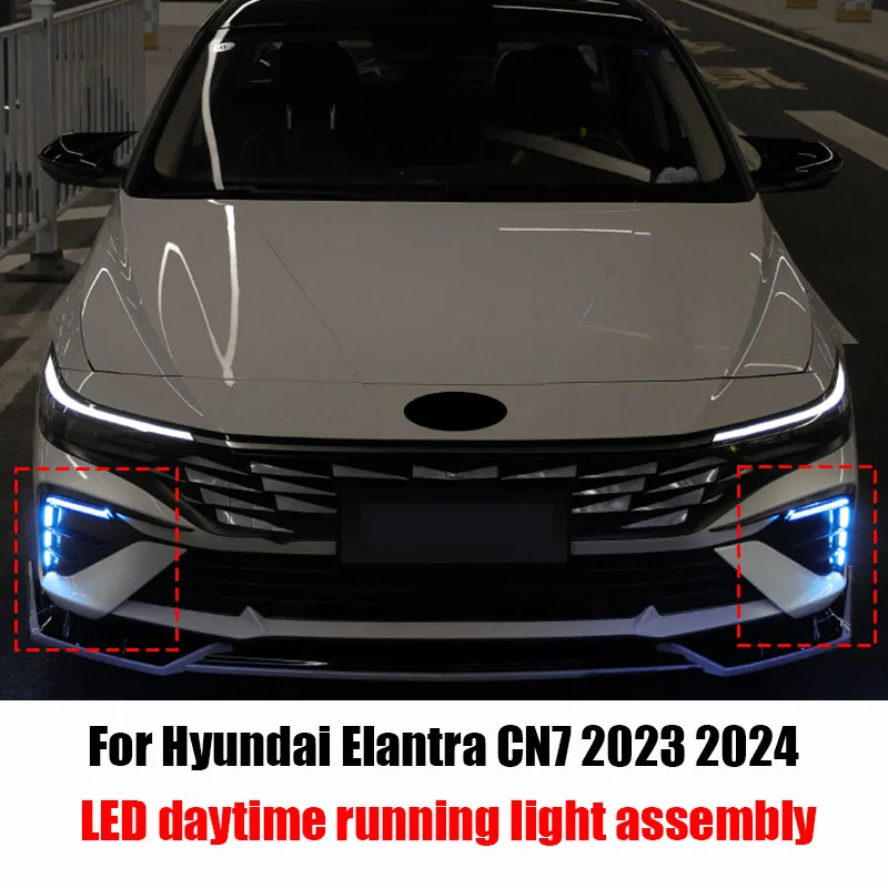 For-Hyundai-Elantra-CN7-2023-2024-LED-daytime-running-light-assembly-three-color-flowing-turn ...