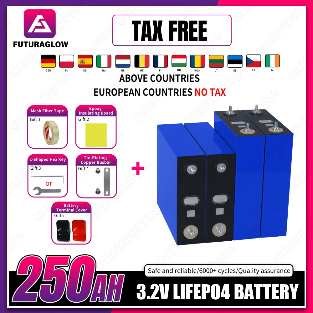 Grade-A-3-2V-250Ah-Lifepo4-Battery-High-Capacity-Deep-6000-Cycle ...