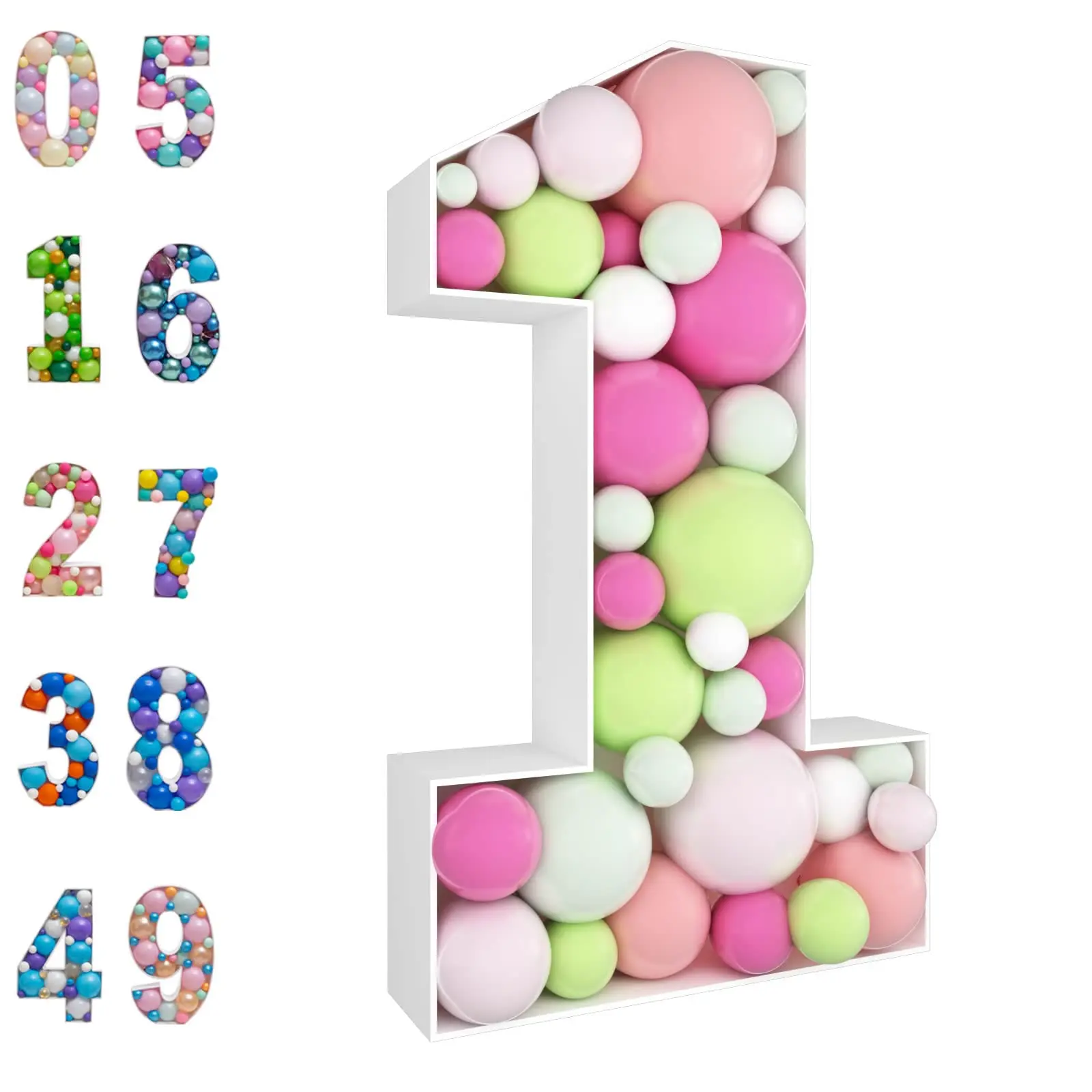 73-93cm-Mosaic-Balloon-Frame-Giant-Number-Birthday-Balloon-Filling-Box ...