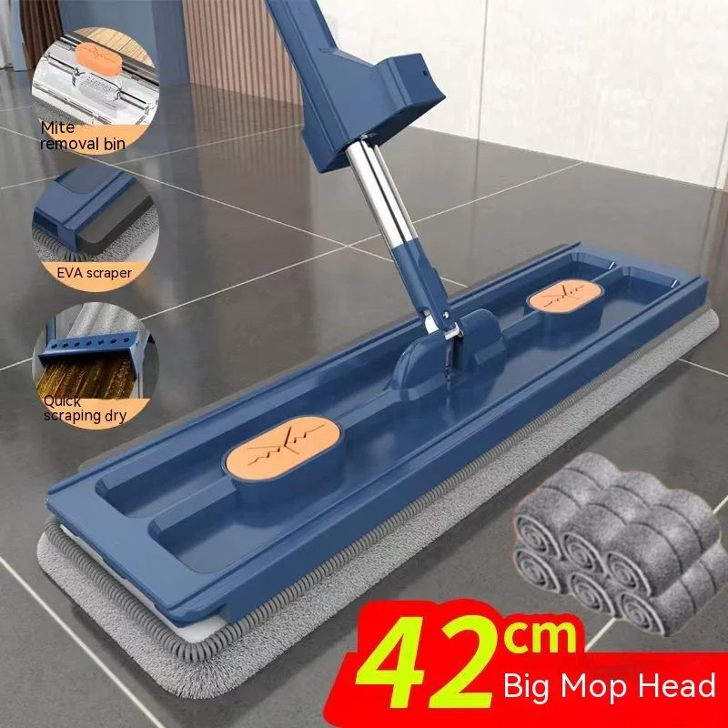 New-Style-Large-Flat-Mop-Self-Contained-Slide-Microfiber-Floor-Mop-Wet ...