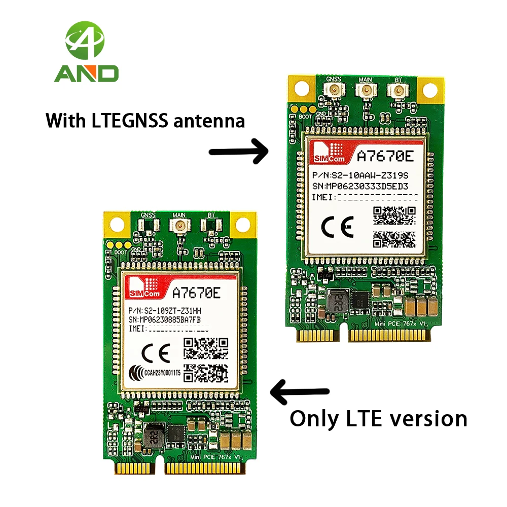 1PC European band SIMCOM A7670E PCIE LASE,LTE Cat 1 A7670E-FASE 4G PCIE module