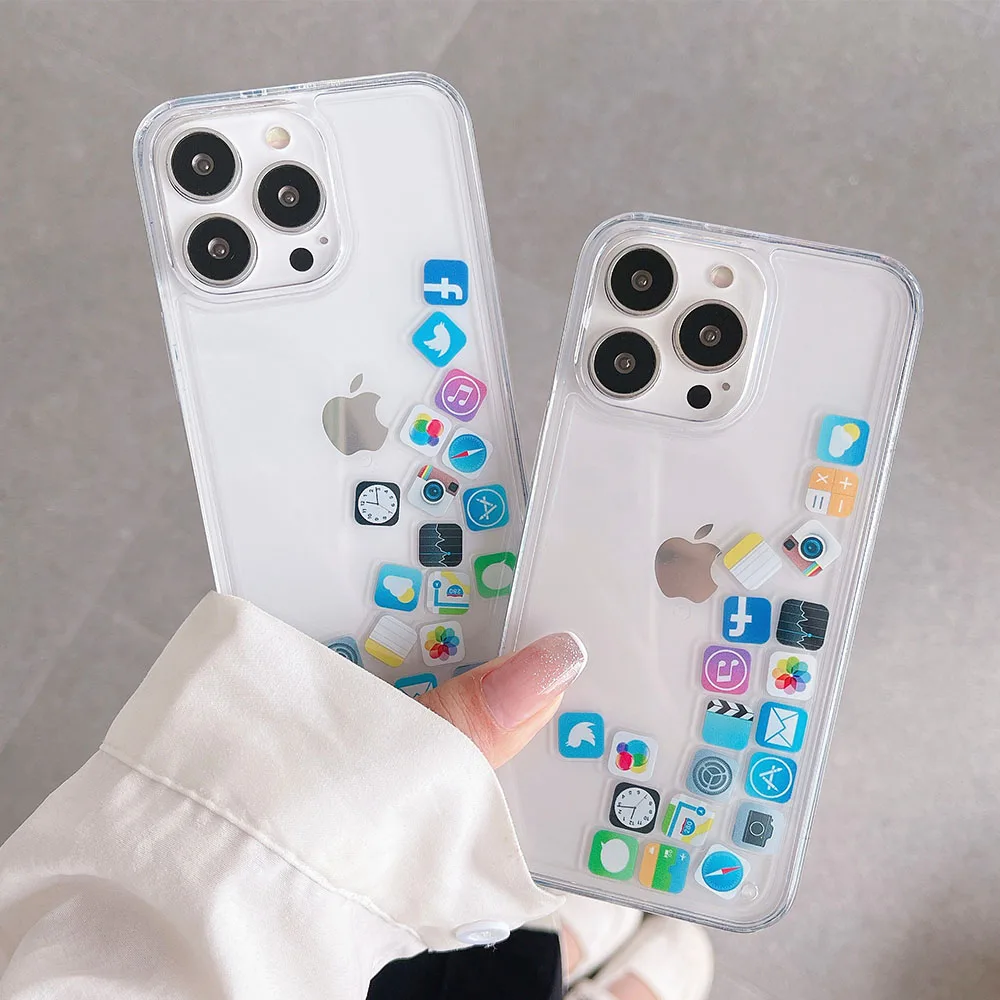 Funny-Cartoon-Cute-Dynamic-APP-icon-Phone-Case-for-Apple-IPhone-14-13 ...